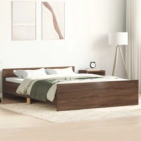 Rám postele s hlavovým a nožním čelem hnědý dub 140 x 190 cm 3203788
