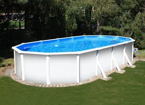 Planet Pool Nadzemní bazén s ocelovou stěnou Classic White/Blue 6,1 x 3,6 x 1,2 m 28914