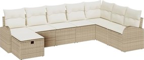 Set pohovek 8 ks béžová a krémová polyratan 3359130