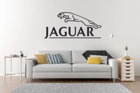 Lepy.cz Samolepka na zeď Jaguar - Logo Velikost (šířka x výška): 70x32cm, Barevná varianta: Bílá