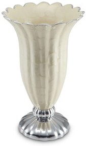 Perleťová váza PEONY stříbrná/ smetanová
