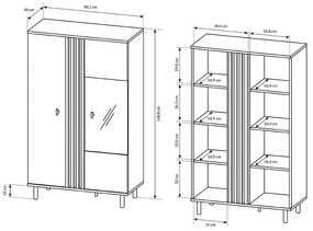 Obývací stěna MADIS | sestava A | 4 díly |  artisan/antracit