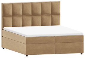 Okrově žlutá boxspring postel s úložným prostorem 160x200 cm Flip – Ropez