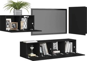 vidaXL 4dílný set TV skříněk dřevotříska [3079097] Barva: Betonová šedá