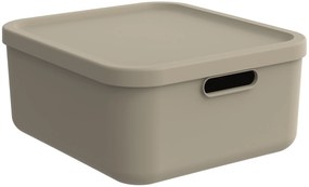 Rotho Úložný box, rovný s víkem, 20l, cappuccino ALBU LIGHT, 40x36x18 cm