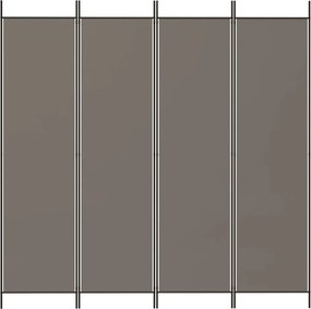 vidaXL 4dílný paraván 200x200 cm textil [350182] Barva: Bílá