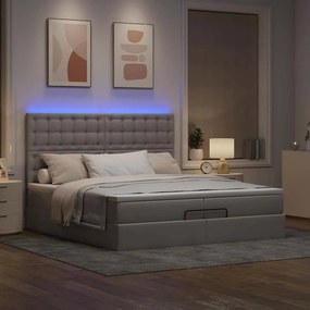 Osmanský rám postele s matracíes taupe 200x200cm textil 3314201