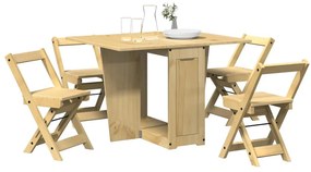 5dílný jídelní set Butterfly Corona skládací hnědý borovice 3295716