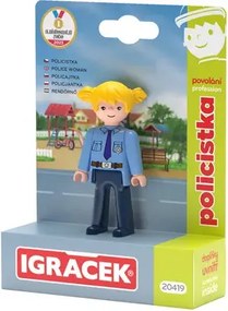 EFKO Figurka Igráček Policistka / Řada Povolání / výstražný kužel, zas