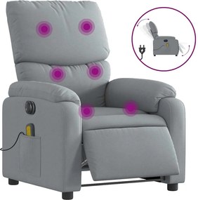 Elektrické masážní polohovací křeslo světle šedé textil 3204812