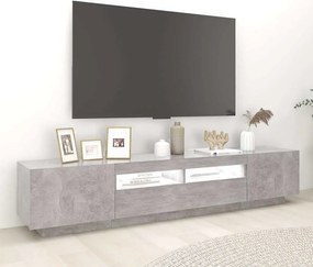 TV skříňka s LED osvětlením betonově šedá 200 x 35 x 40 cm 3081910