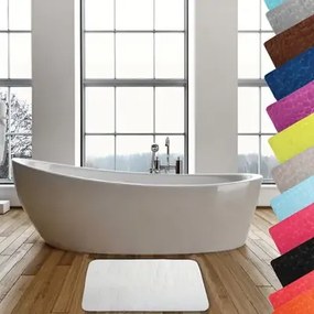 MSV PEBBLES koupelnová předložka 50 x 80 cm bílá / polyester / PU pěna