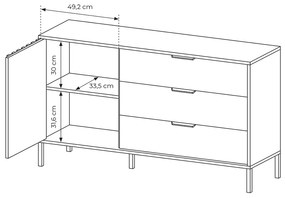 TALLY a | komoda 138 | 137,3 cm | artisan/antracit