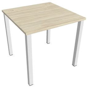 Stůl pracovní rovný 80 cm - Hobis Uni US 800 Dekor stolové desky: akát, Barva nohou: bílá