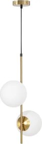 HOMCOM moderní závěsné svítidlo, stropní lustr s dvojitou hlavou, nastavitelná závěsná lampa pro vstup, obývací pokoj, zlatá barva