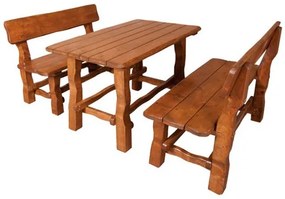 DREWMAX Zahradní stůl z masivního olšového dřeva 120 x 75 x 75 cm