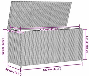 vidaXL Marketos Zahradní úložný box šedý 120 x 50 x 60 cm polyratan