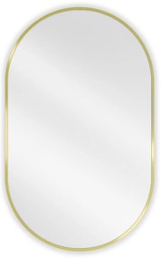 Mexen Loft, oválné koupelnové zrcadlo 90 x 55 cm, barva rámu zlatá lesklá, 9851-090-055-000-50