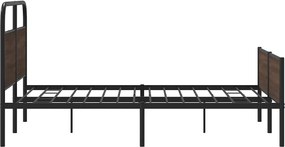 Kovový rám postele bez matrace hnědý dub 150 x 200 cm 3318708