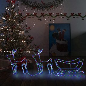 329813 vidaXL Vánoční dekorace sobi a sáně venkovní 576 LED diod