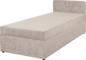 Boxspringová postel, jednolůžko, béžová, 90x200, univerzální, SUPA
