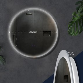 Koupelnové zrcadlo Laconia 60 s Bluetooth – čiré sklo