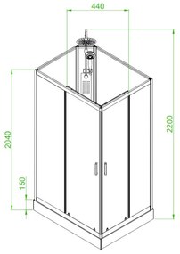 BPS-koupelny Hydromasážní box HYD-AL100 pravý, 100x80 cm