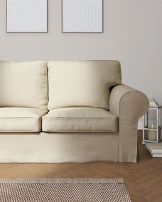 Potah na pohovku IKEA Ektorp 3-místná rozkládací, NOVÝ MODEL 2013 barva béžová látka pletený vzor