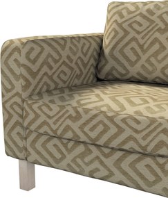 Potah na křeslo IKEA Karlstad, krátký barva béžová látka pletený vzor, vzorované