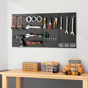 Kovové desky na hrazení 4 panely 61 × 30,5 cm nástěnný – SKU3-PEGBOARD Sada