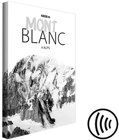 Obraz Alpský vrchol (1-dílný) - černobílá krajina hory Mont Blanc