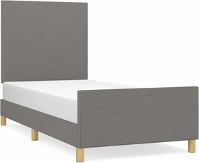 Rám postele bez matrace tmavě šedá 100 x 200 cm textil 3124872