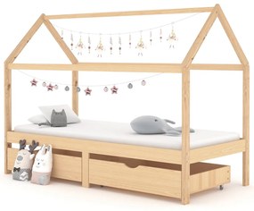 Rám dětské postele se zásuvkami masivní borovice 90 x 200 cm