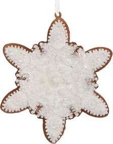 Závěsná dekorace perníková vločka Frosted Ginger - 9*1*10 cm