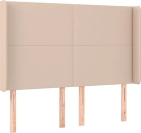 Box spring postel matrace a LED cappuccino 140x200cm umělá kůže 3139270