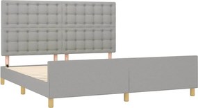 Rám postele s čelem světle šedý 180x200 cm textil 3125397