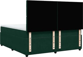 Box spring postel s matrací tmavě zelená 180x200 cm samet 3292421
