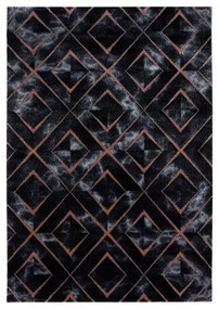 Ayyildiz, Kusový koberec Naxos 3812 bronze, 140x200, černá, kancelář