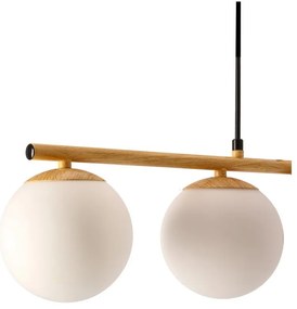 Závěsné svítidlo se skleněným stínidlem v bílo-přírodní barvě Carrine – Candellux Lighting