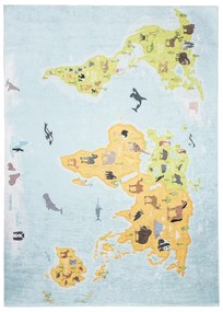 Dětský koberec s mapou světa a zvířátky Šířka: 120 cm | Délka: 170 cm
