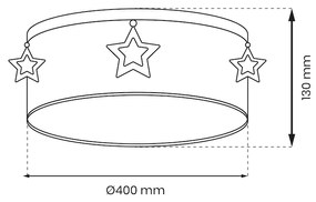 Dětské stropní svítidlo Star, 1x bílé/modré textilní stínítko