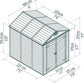 Palram - Canopia Skylight 6x8 antracit - zahradní domek