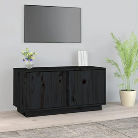 814473 vidaXL TV skříňka černá 80x35x40,5 cm masivní borové dřevo