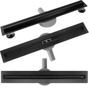 Rea Neox Slim Pro, sprchový odtokový žlab 100cm, černá matná, REA-G2712