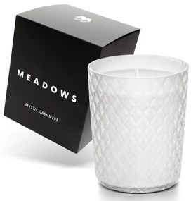 MEADOWS Vonná svíčka Meadows Mystic Cashmere 200 g, bílá barva, sklo, vosk