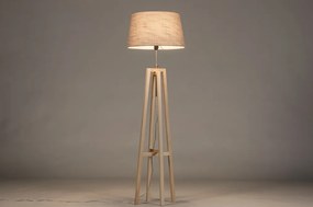 Stojací designová lampa Paola Taupe and Natur Wood