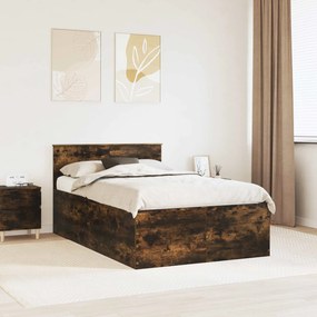 Rám postele s čelo Kouřový dub 120 x 200 cm Kompozitní dřevo 3408603