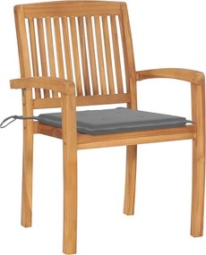 Stohovatelné zahradní židle s poduškami 4 ks masivní teak 3073211