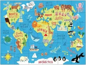 Mudpuppy Puzzle Mapa světa v látkovém pytlíku / 36 dílků / od 3 let
