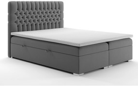 Kontinentální postel 180 cm Daliny (šedá) (s úložným prostorem). 1020259